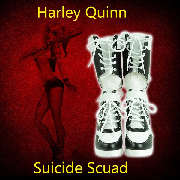 Cos Suicide Squad Harley Quinn Cosplay Womens Ankle Boots Arkham Asylum ...