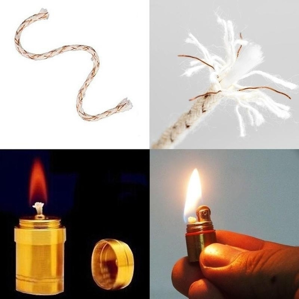 10Pcs Copper Wire Cotton Core Wick Wicks Thread for Zippo Petrol Oil ...