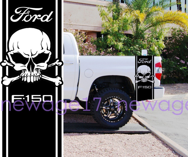 x2 Ford 150 Skull Logo Universal Rear Stripes Truck Decals Stickers ...