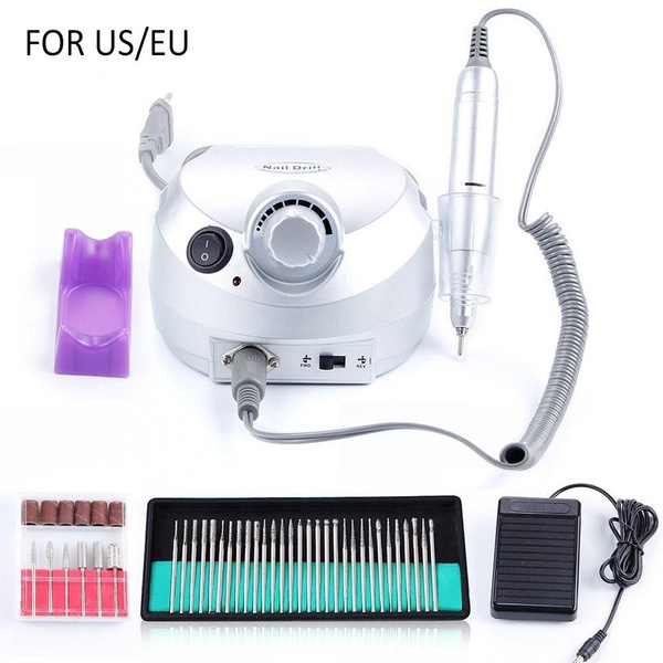 35000RPM Nail Electric Manicure Machine 30Pcs Drill Bits Pedicure ...