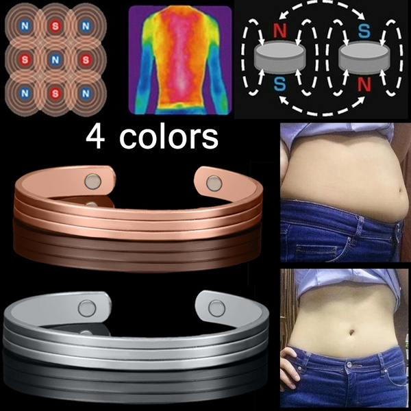 4 Colors Adjustable Weight Loss Round Magnetic Therapy Copper Bracelet