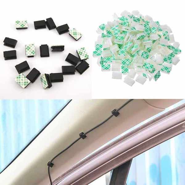 40Pcs Car Vehicle Data Cord Cable Tie Mount Interior Accessories Wires ...