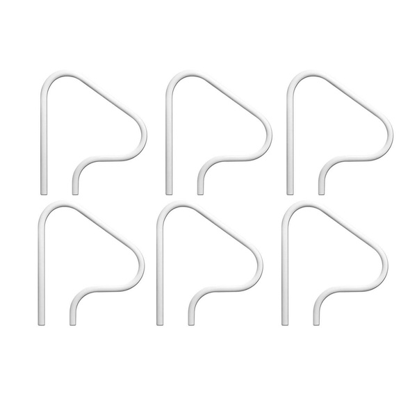 Saftron 3 Bend Return to Deck Polymer Swimming Pool Handrail, White (6 ...