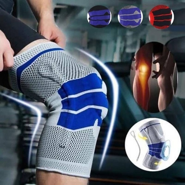 Sports Knee Support Pad High Compression Silicone Padded Knee Sleeve ...