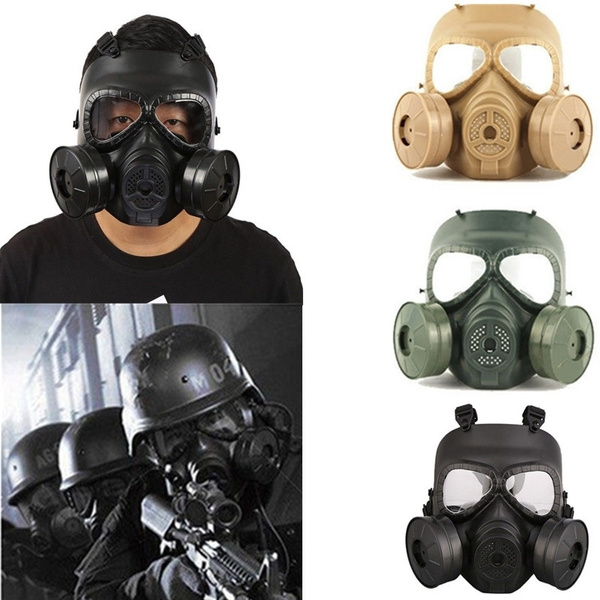 CS Edition Double Filter Gas Mask Fan Perspiration Dust Eye Protect ...