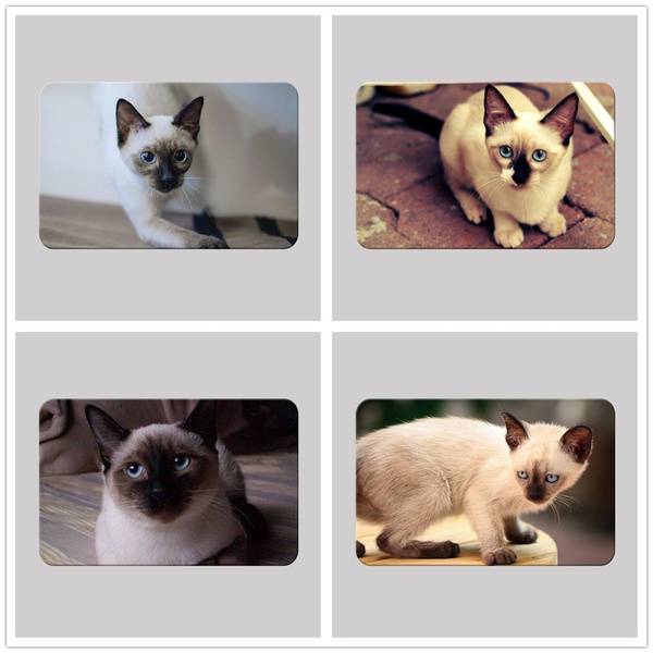 Siamese Cat Pattern Welcome Door Mat Indoor Outdoor Rubber Mat No Slip ...