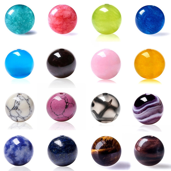 20 Type Round Beads A+ High Quality Natural Chalcedony Beads Agate ...