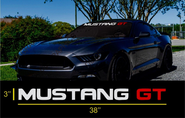 Ford Mustang Bold text GT windshield logo text banner vinyl decal ...