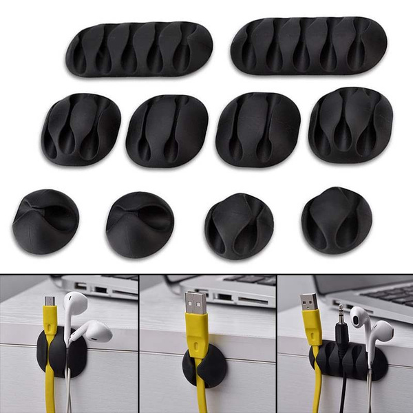 10Pcs/pack Multipurpose Cable Drop Clip Desk Wire Tidy Organiser Cord ...