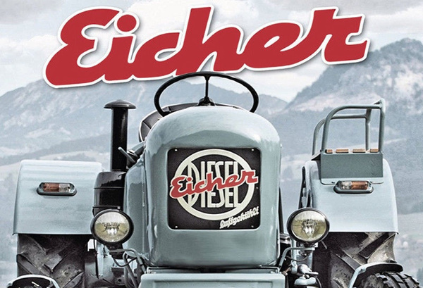Eicher Diesel Traktor Blechschild Schild gewolbt Metal Tin Sign | Wish