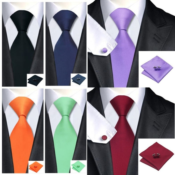 Woven Silk Necktie HandMade Mens Tie Cufflinks and Handkerchief Set ...