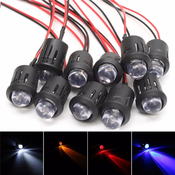 10pcs New 12V 10mm Waterproof Pre-Wired Constant LED Ultra Bright Water ...