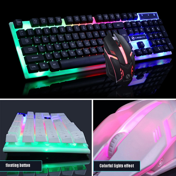 Wired USB PC Gamer Suspension Mechanical Feel Keyboard And Mouse Set ...