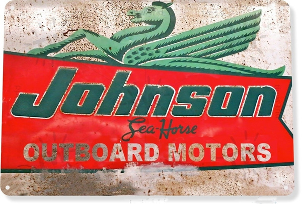 Johnson Outboard Motors Boat Boating Fishing Marina Lake Metal Sign | Wish