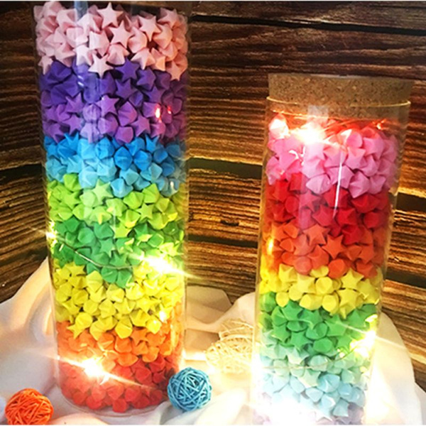 30Pcs Star Folding Paper Lucky Wish Star Origami Paper Ribbon origami ...