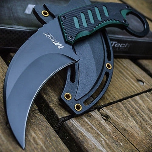 8" TACTICAL COMBAT Karambit Claw FIXED BLADE KNIFE Army Hawkbill w ...