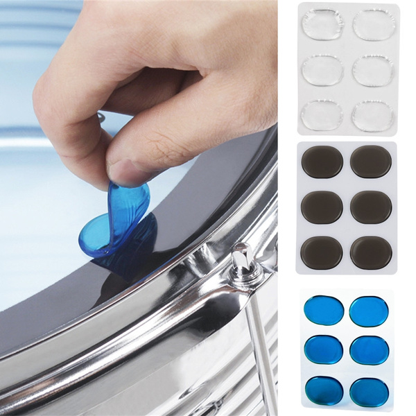 Useful 6pcs/set Drum Damper Gel Pads Snare Tom Drum Muffler Mute ...