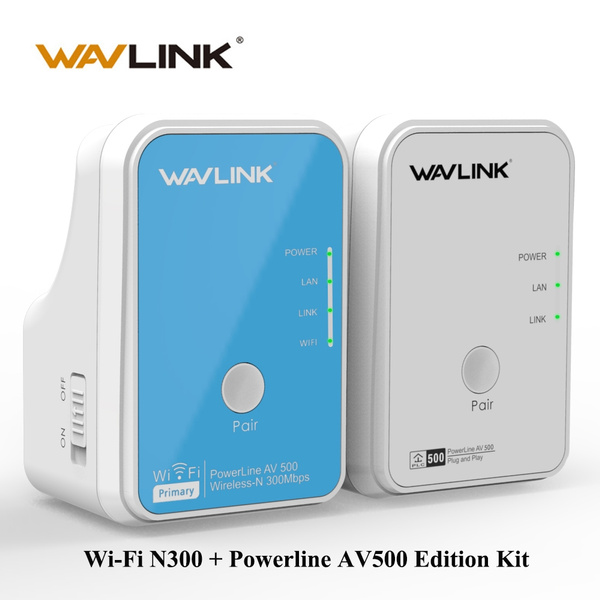 1 Pair Wavlink Wi-Fi N300 + Powerline AV500 Edition Kit PowerLine ...