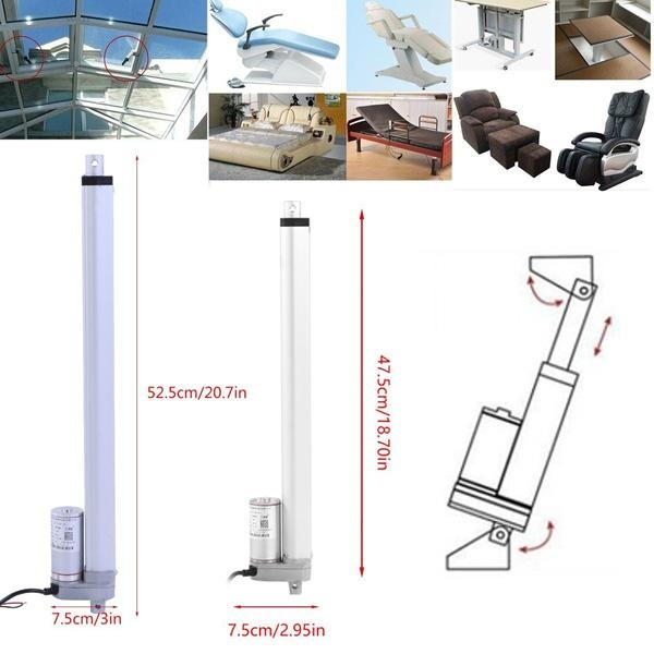 12V Stroke Linear Actuator Heavy Duty Lift With Mounting Brackets 750N ...