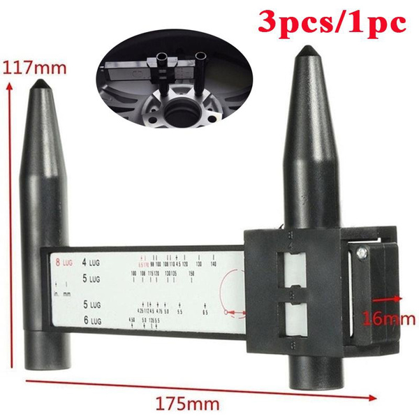 4 5 6 8 Lug PCD Gauge Ruler Rim Car Wheel Bolt Pattern Measuring Gauge ...