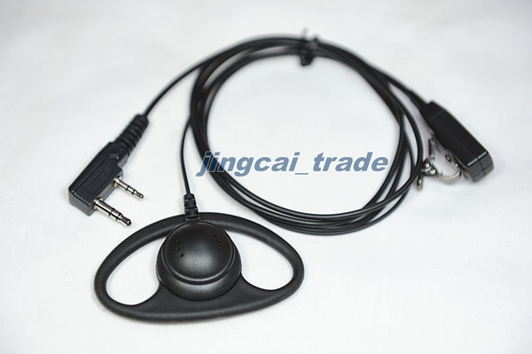 D-Shape PTT Earpiece Earphone Headset for Kenwood Puxing Wouxun Baofeng ...