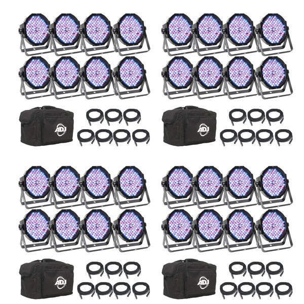 American DJ Mega Flat Pak 8 Plus LED Mega Par Complete Profile System ...