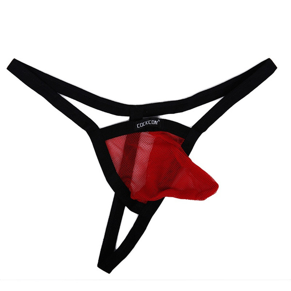 Sexy Underwear Men Mesh G String Jockstrap Thong Solid Underwear T Back ...