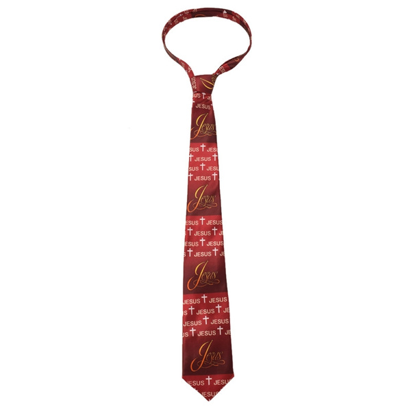 Christian Catholic Cross Jesus Pattern Tie Red Priest Necktie | Wish