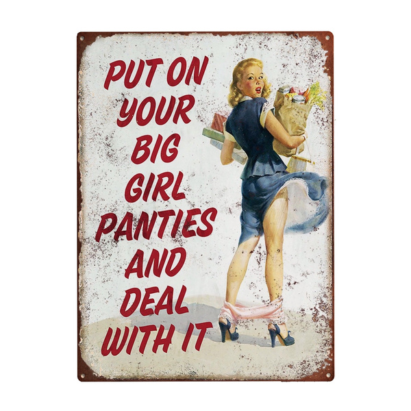 Saucy Pin-up Girl 005 Vintage Metal Tin Sign Retro Tin Plate Sign Wall ...