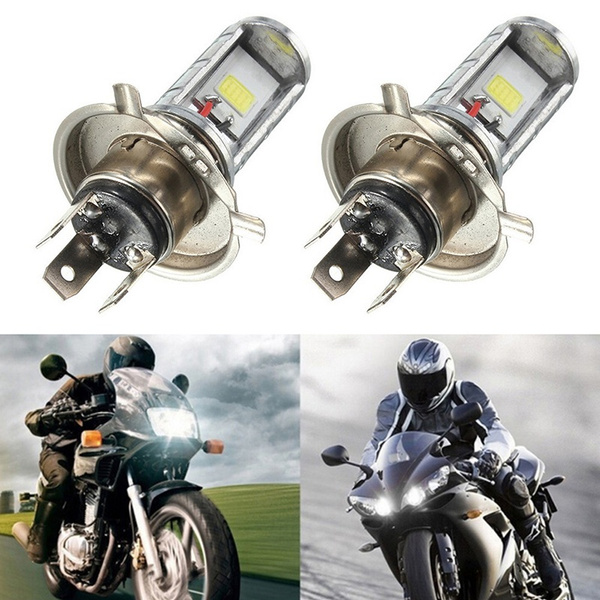 1PCS Motorcycle H4 COB LED Headlight Hi/Lo Beam Front Light Lamp Bulb ...