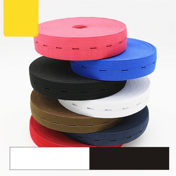 Elastic Bands Stretchy Flat Cord Adjustment Rubber Belt with Buttonhole ...