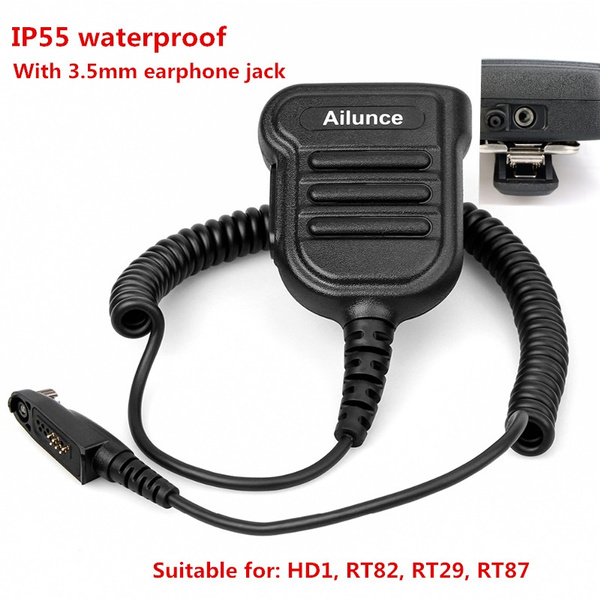 Retevis New Upgraded H103ML IP55 Speaker Microphone with 3.5mm Earphone ...