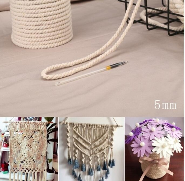 3 Meters cotton rope, 6mm 7mm 8mm 10mm 12mm 15mm 20mm craft supplies | Wish