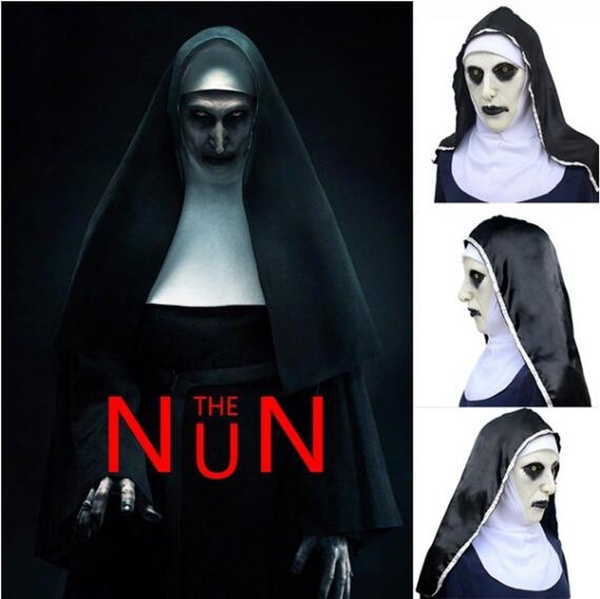 2018 The Nun Demon Latex Bloody Cosplay Helmet Mask Full Face Props ...