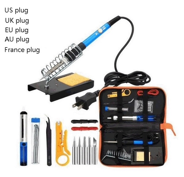 US/UK/EU/AU/France Plug Socket 110V/220V Electric Soldering Iron Kit ...