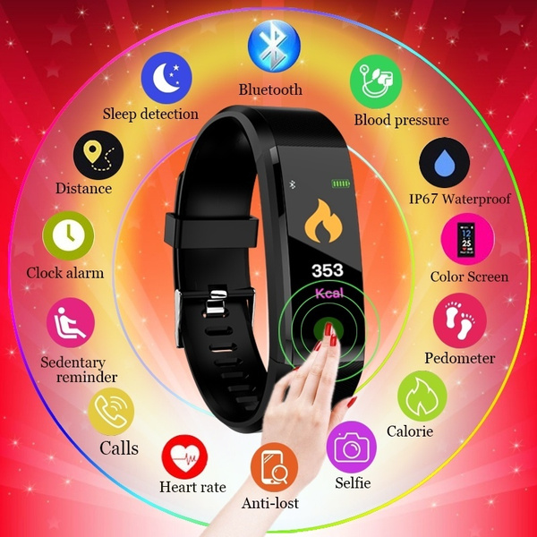 Sport Waterproof Smart Bracelet Heart Rate Monitor Exercise Dynamic ...