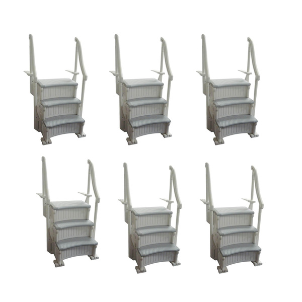 Confer CCXIG Gray Inground Swimming Pool Grand Entry Curve Steps Stairs ...