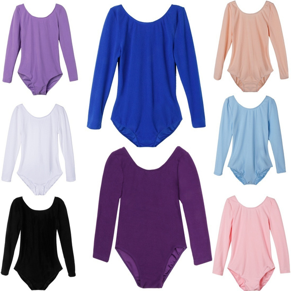 Kid Ballet Long Sleeve Bodysuit Dance Class Costumes Gymnastics Leotard ...