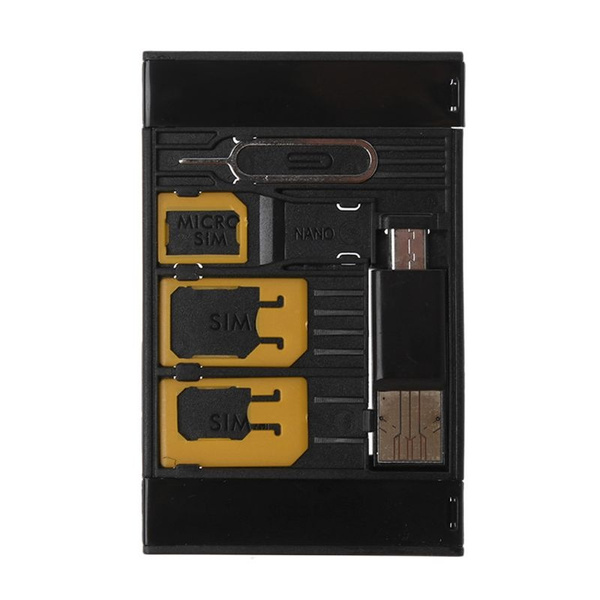 5 in 1 Universal Mini SIM Card Adapter Storage Case Kits For Nano Micro ...