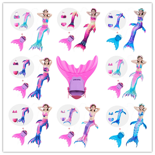 2018 Girls Kids Swimsuit Mermaid Tail Swimming Mermaid Tails With ...