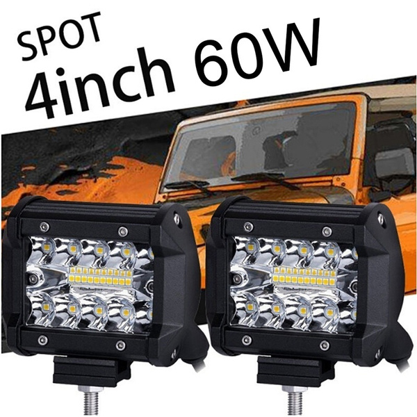 1/2 Pcs 60W 4 INCH Waterproof IP68 Work Light LED Spot Light Flood ...