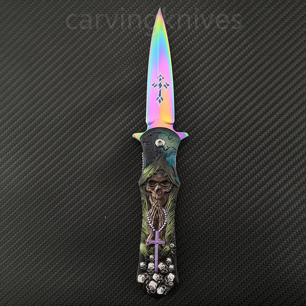 Thriller The King of Terrors 3D Printing Ghosts Colorful Tactical Knife ...