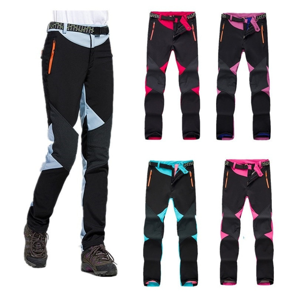 Women Winter Warm Outdoor Hiking Pants Camping Climbing SoftShell ...