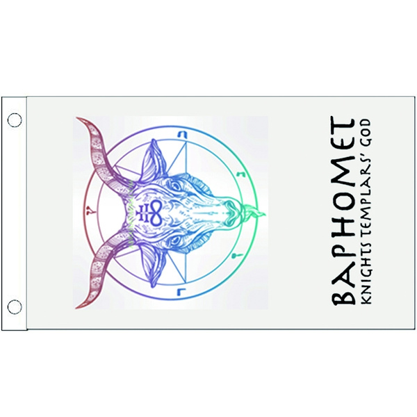 3X5FT KNIGHTS TEMPLAR GOD Devils Baphomet Church of Satan Goat of The ...