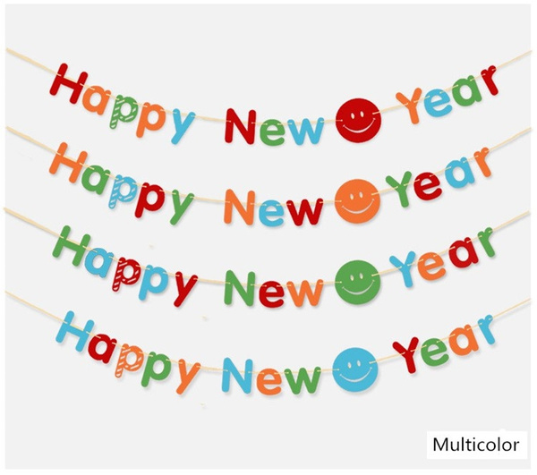 New Year Party Bunting Flag Letters Banner | Wish