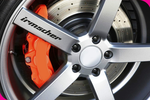 Fashion 4PCs IRMSCHER LOGO ALLOY WHEEL DECALS STICKERS GRAPHICS IN ...