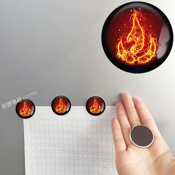 3pcs/set The Last Airbender Fire Nation Emblem Flame Fridge Magnets ...