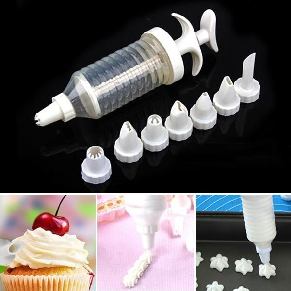 Pancake batter dispensers icing syringe cake decorating changing nozzle ...