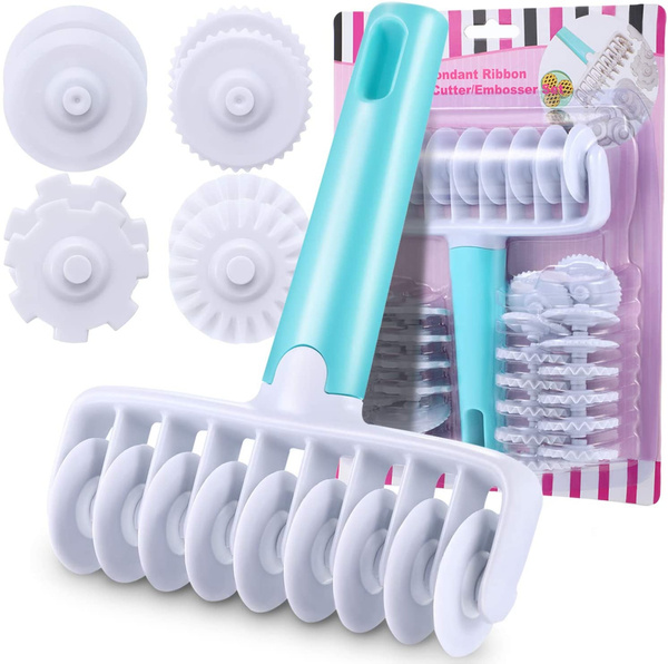 Fondant Ribbon Cutter Wheel Roller Pastry Mold Dough Lattice Cutter 4 ...