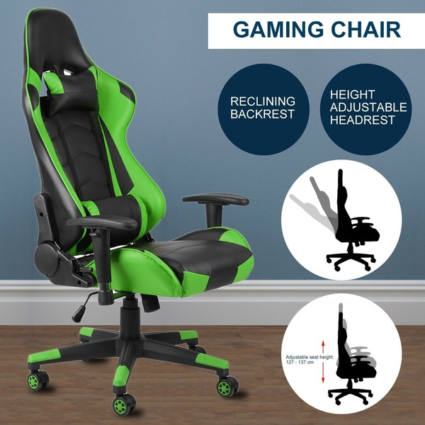 360 Degree Rolling Wheels Home Office Computer Desk Gaming Racing Chair ...